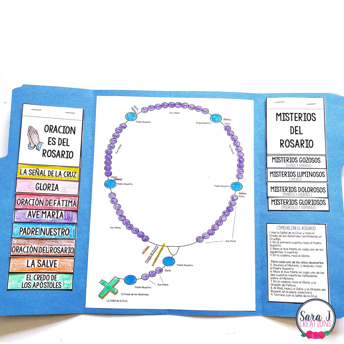 Rosary Lapbook Catholic Spanish Version – Sara J Creations