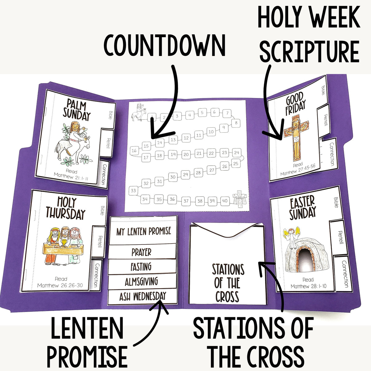 Lent Lapbook BUNDLE Spanish English Catholic – Sara J Creations