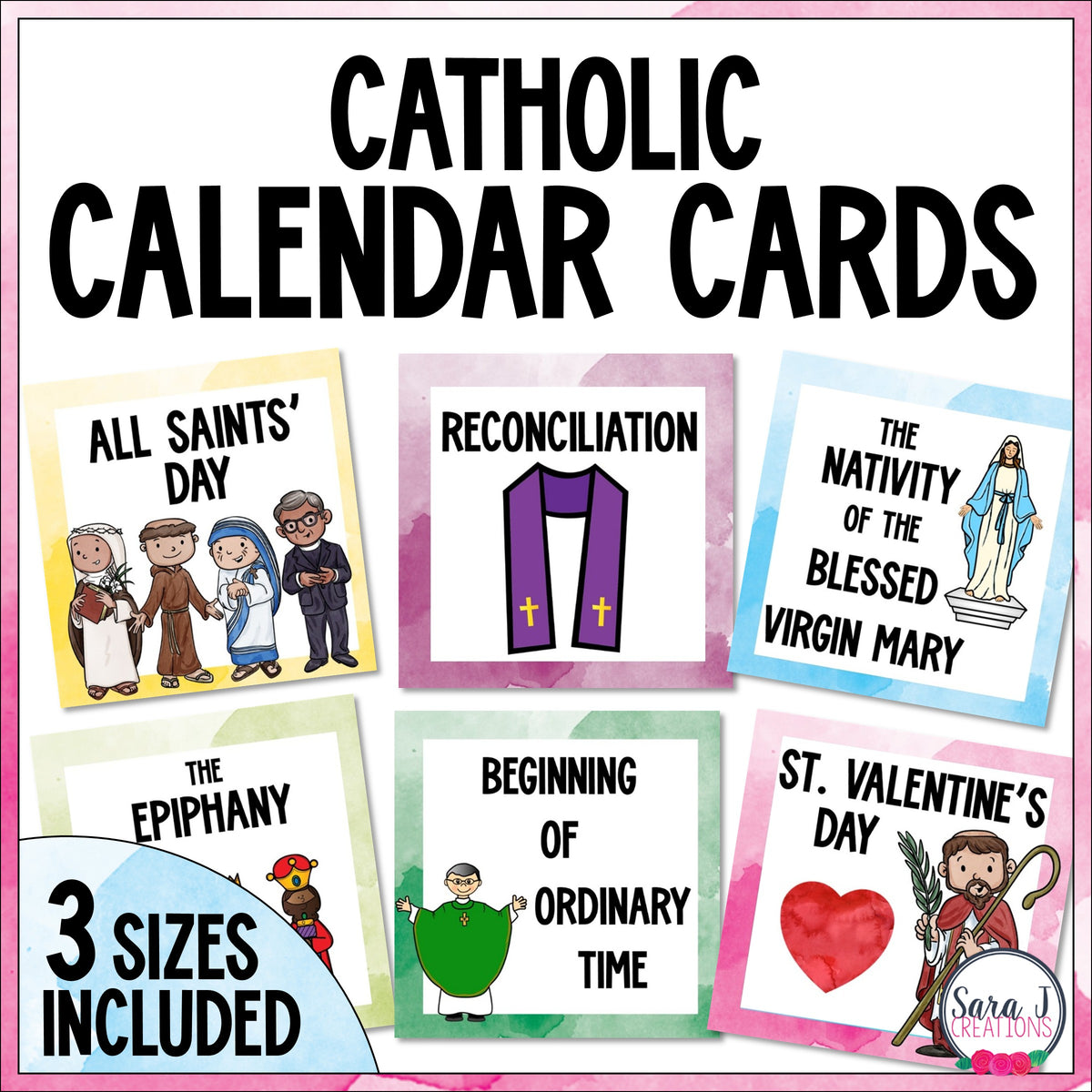 Catholic Calendar Cards for the Liturgical Year Classroom Decor – Sara ...
