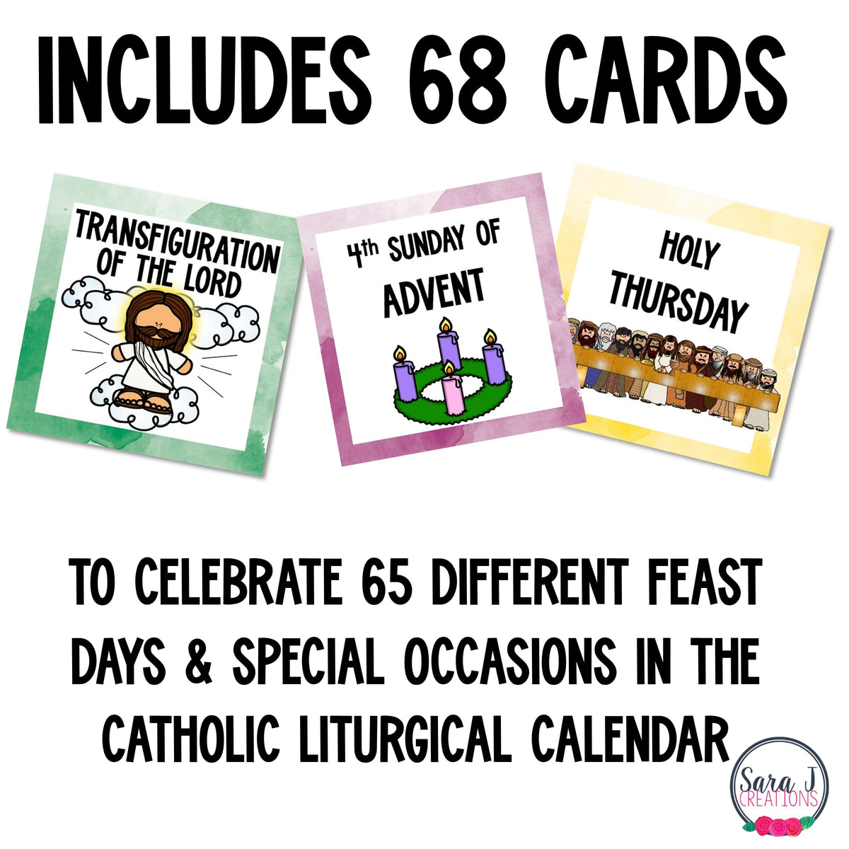 Catholic Calendar Cards for the Liturgical Year Classroom Decor – Sara ...