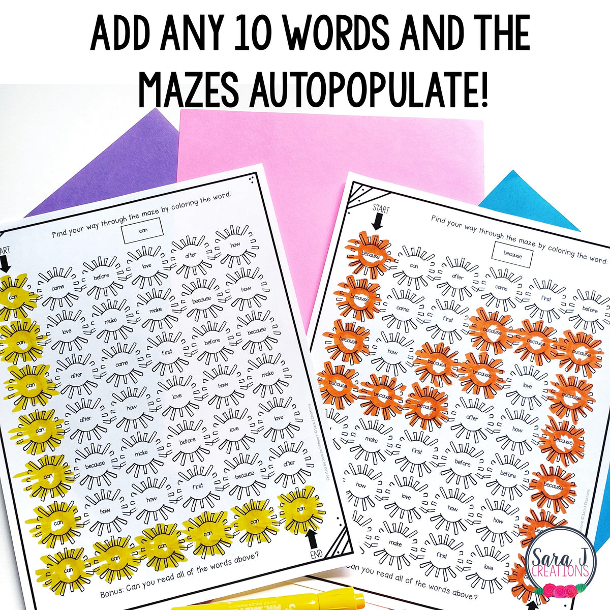 Summer Maze Editable Sight Word Games for Beach Day – Sara J Creations