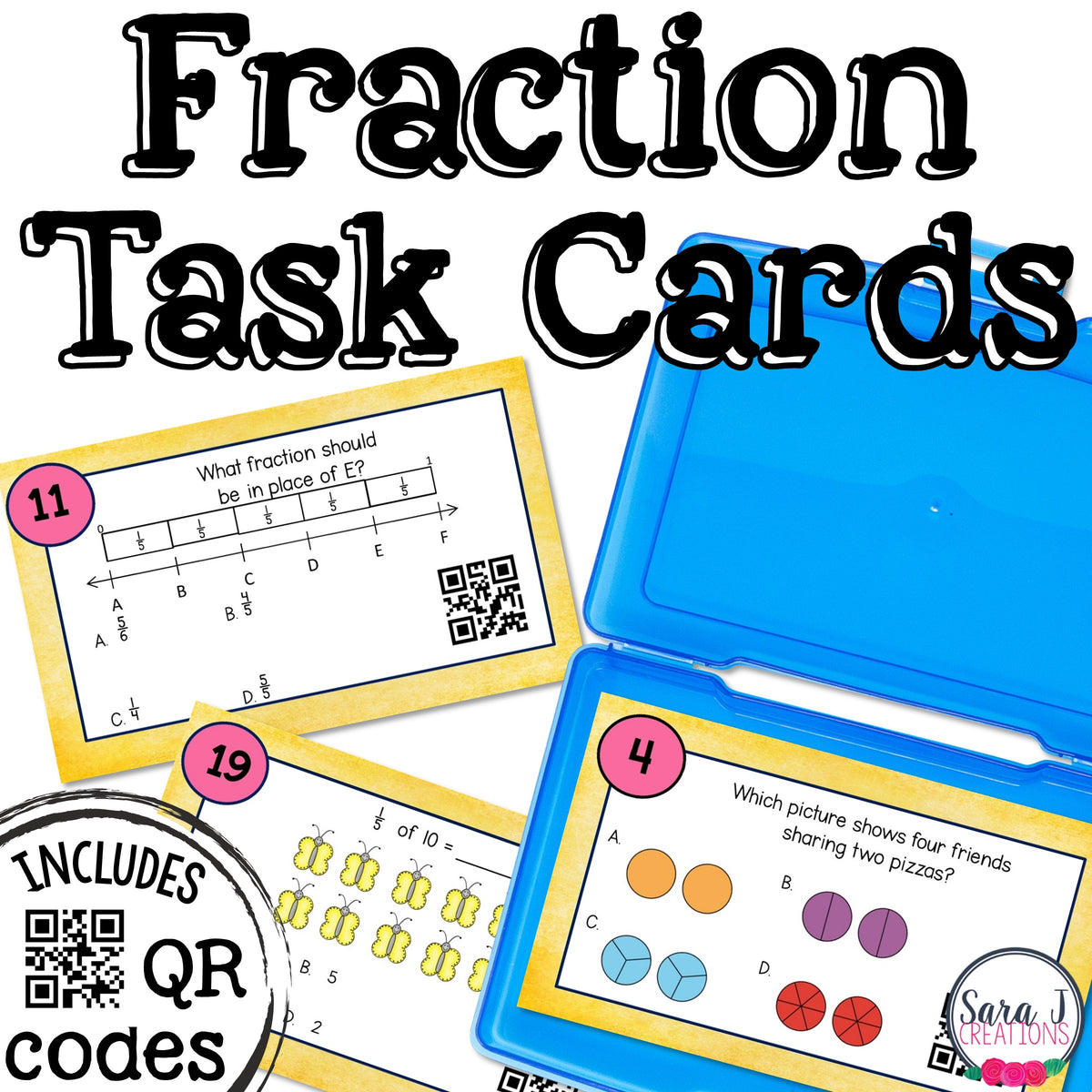 Fractions Third Grade Math Task Cards – Sara J Creations
