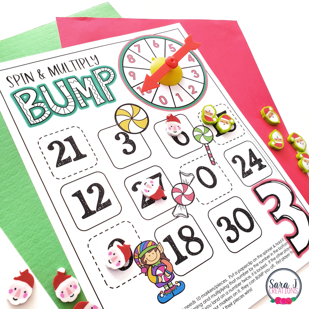 Christmas No Prep Multiplication Bump Games – Sara J Creations