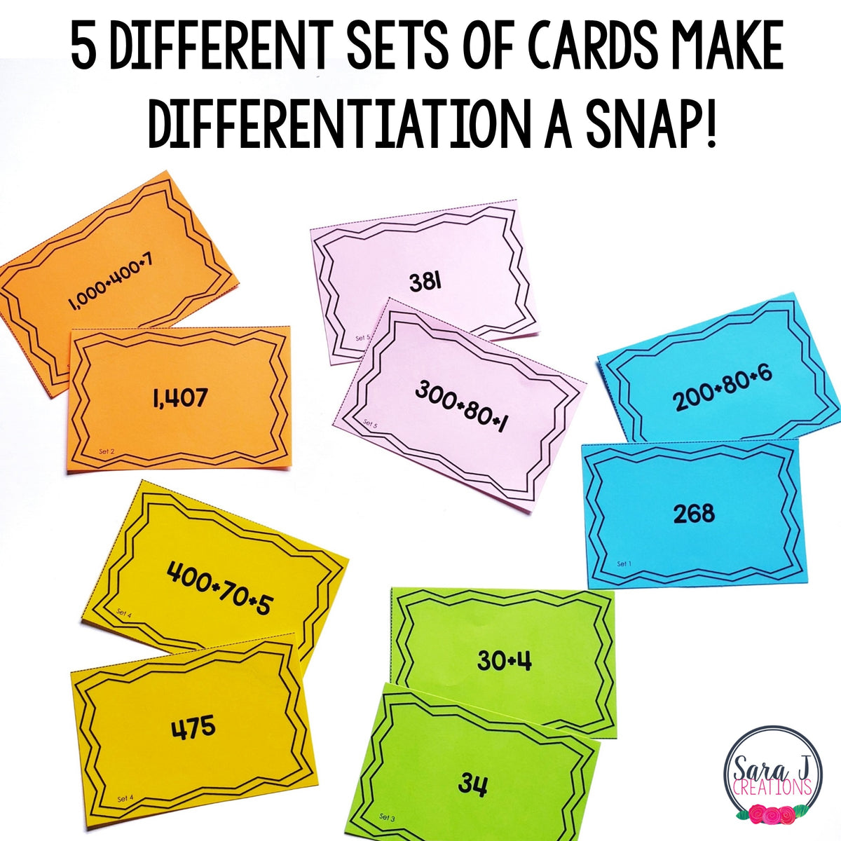 Expanded Form Place Value Matching Cards – Sara J Creations