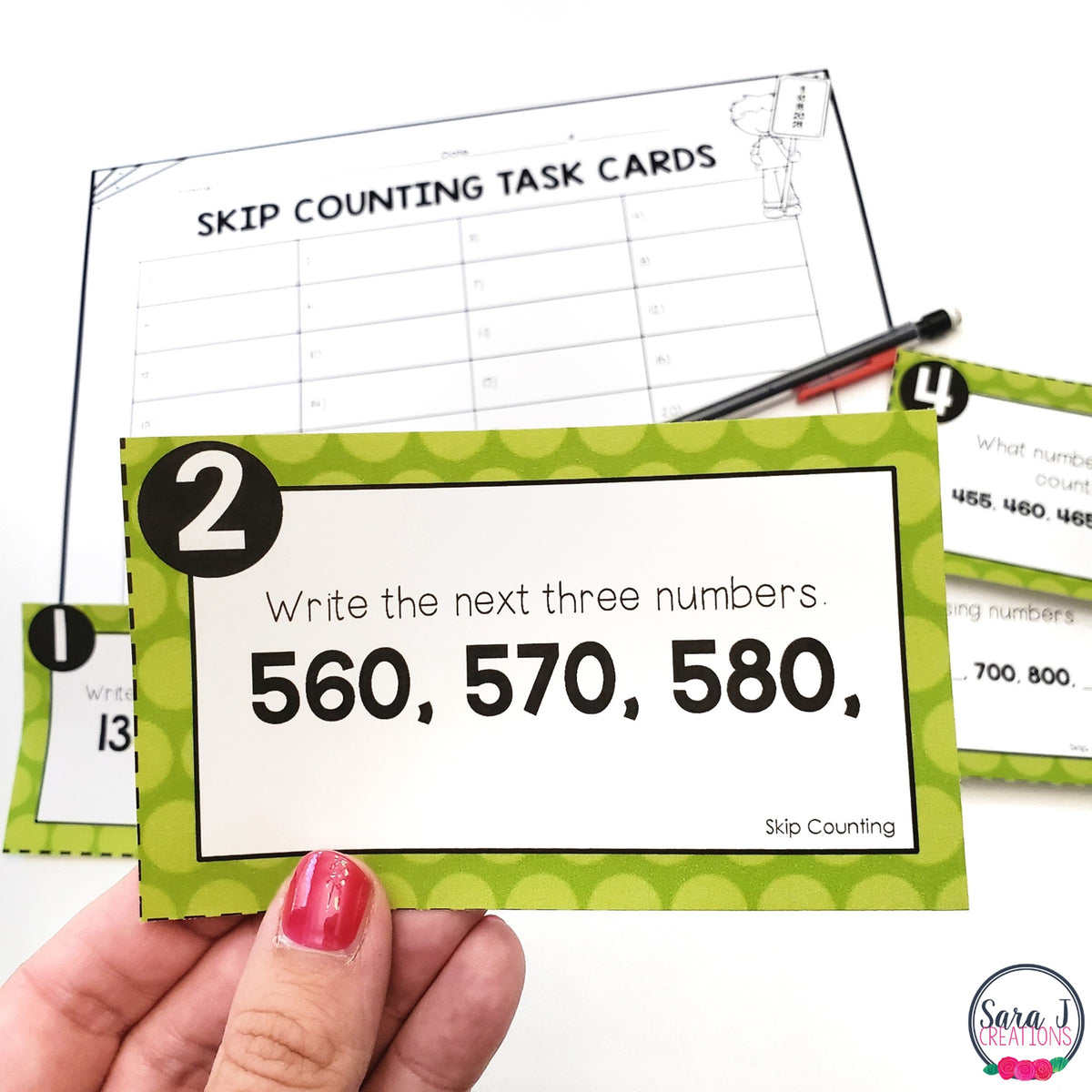 Skip Counting Task Cards – Sara J Creations