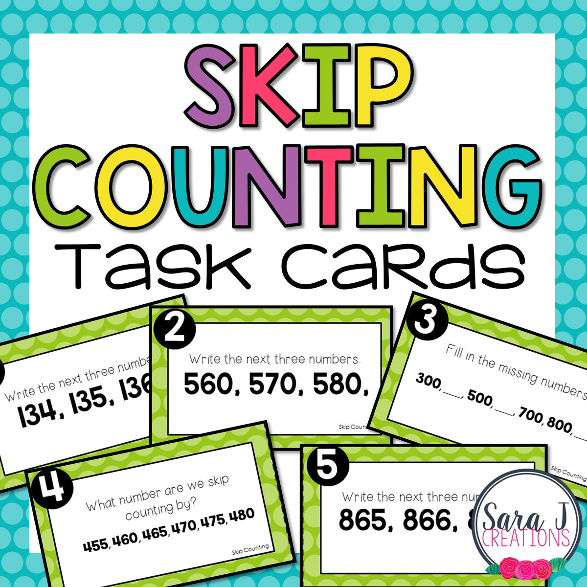 Skip Counting Task Cards – Sara J Creations