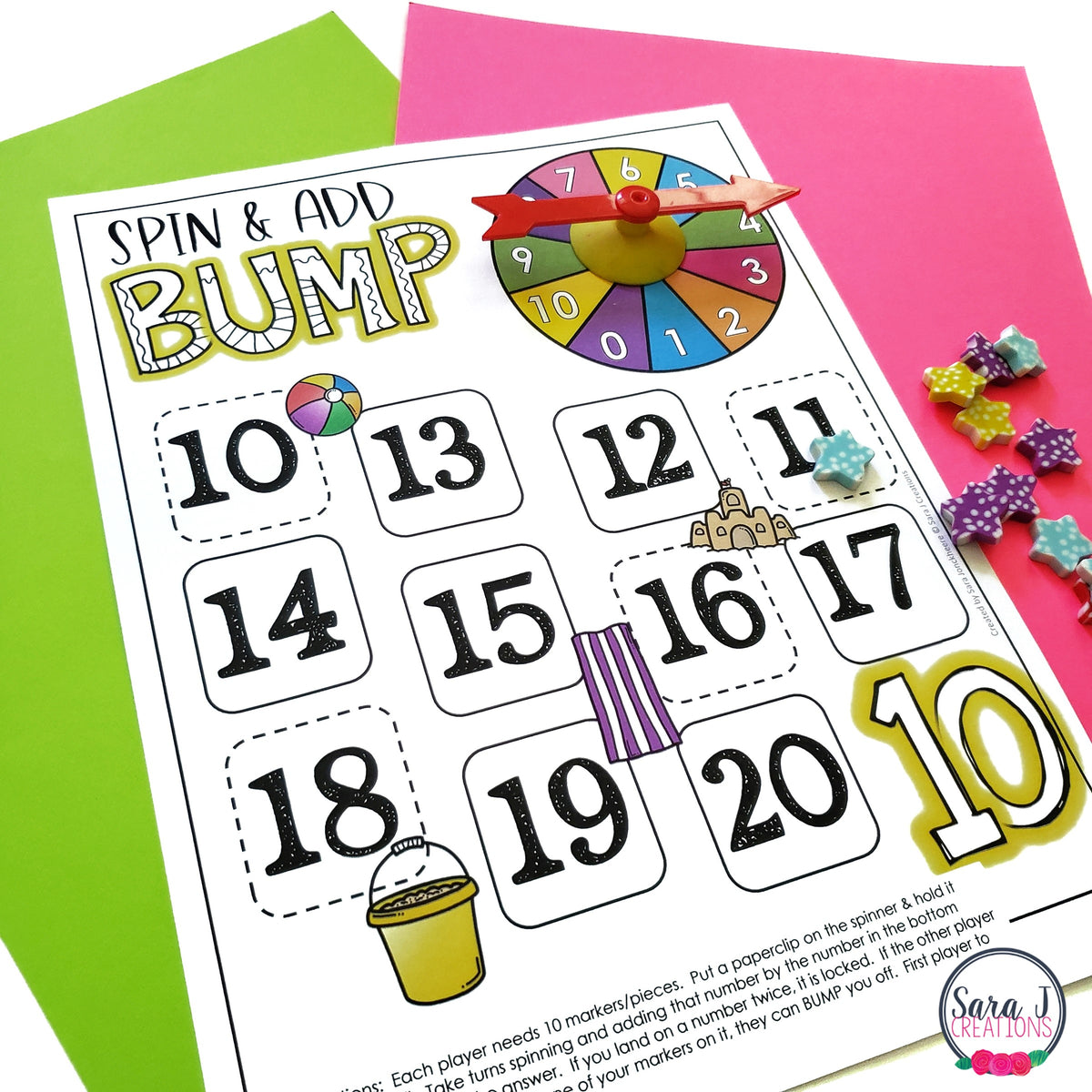 Summer Addition Games Fact Fluency Practice – Sara J Creations