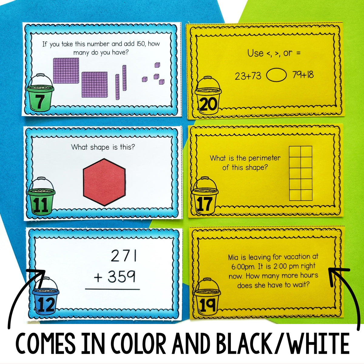 Summer Math Task Cards 2nd Grade – Sara J Creations
