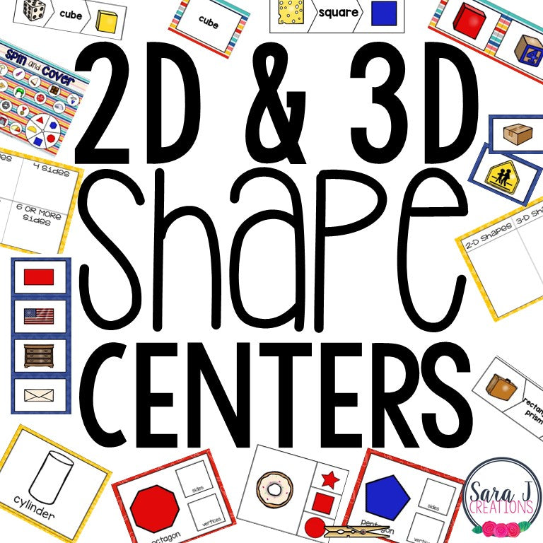 2d and 3d Shapes Math Centers – Sara J Creations