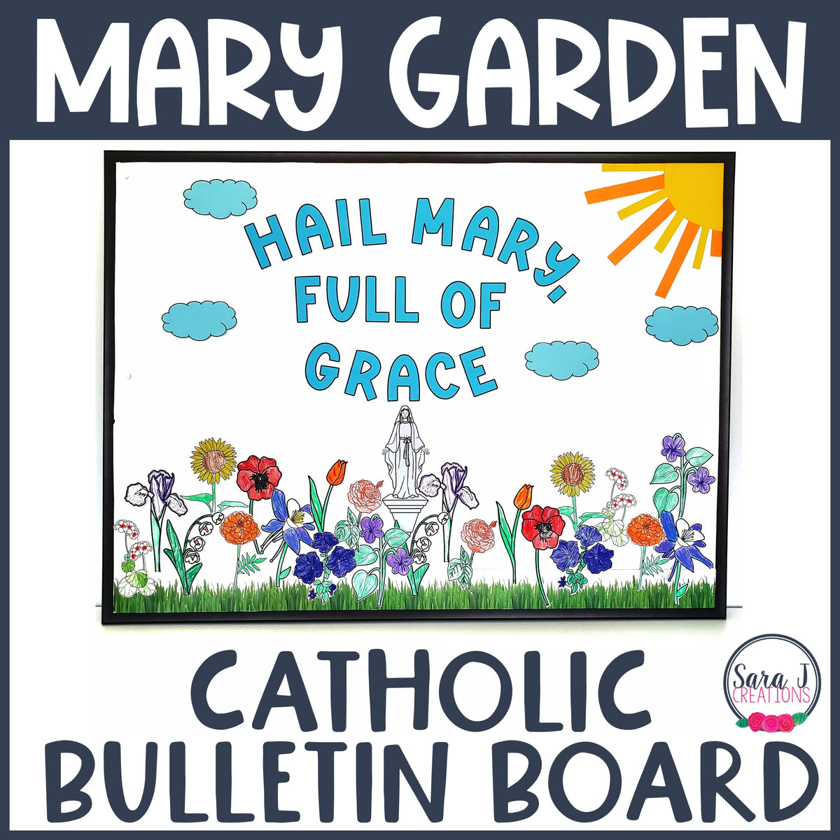 Mary Garden Spring Catholic Bulletin Board – Sara J Creations