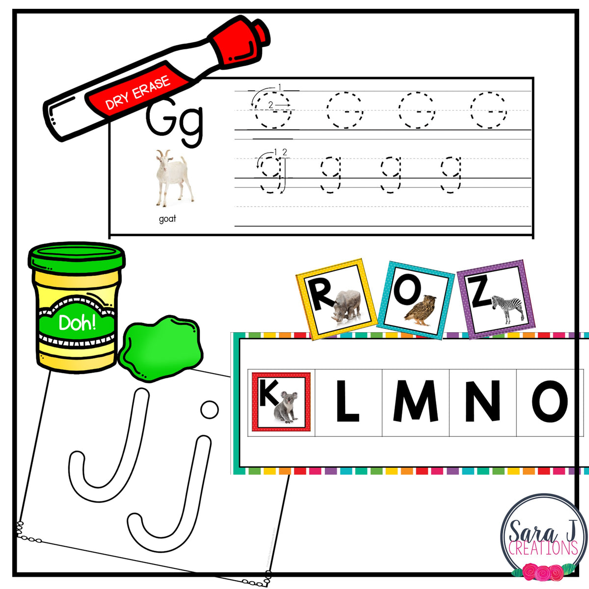 Alphabet Centers with Real Pictures – Sara J Creations