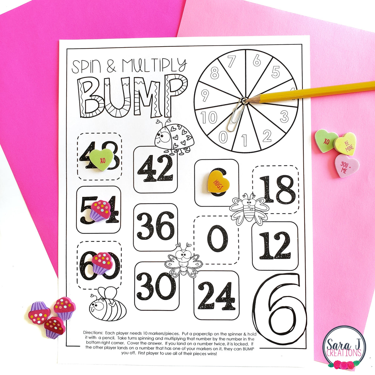 Valentine's Day Multiplication Games – Sara J Creations