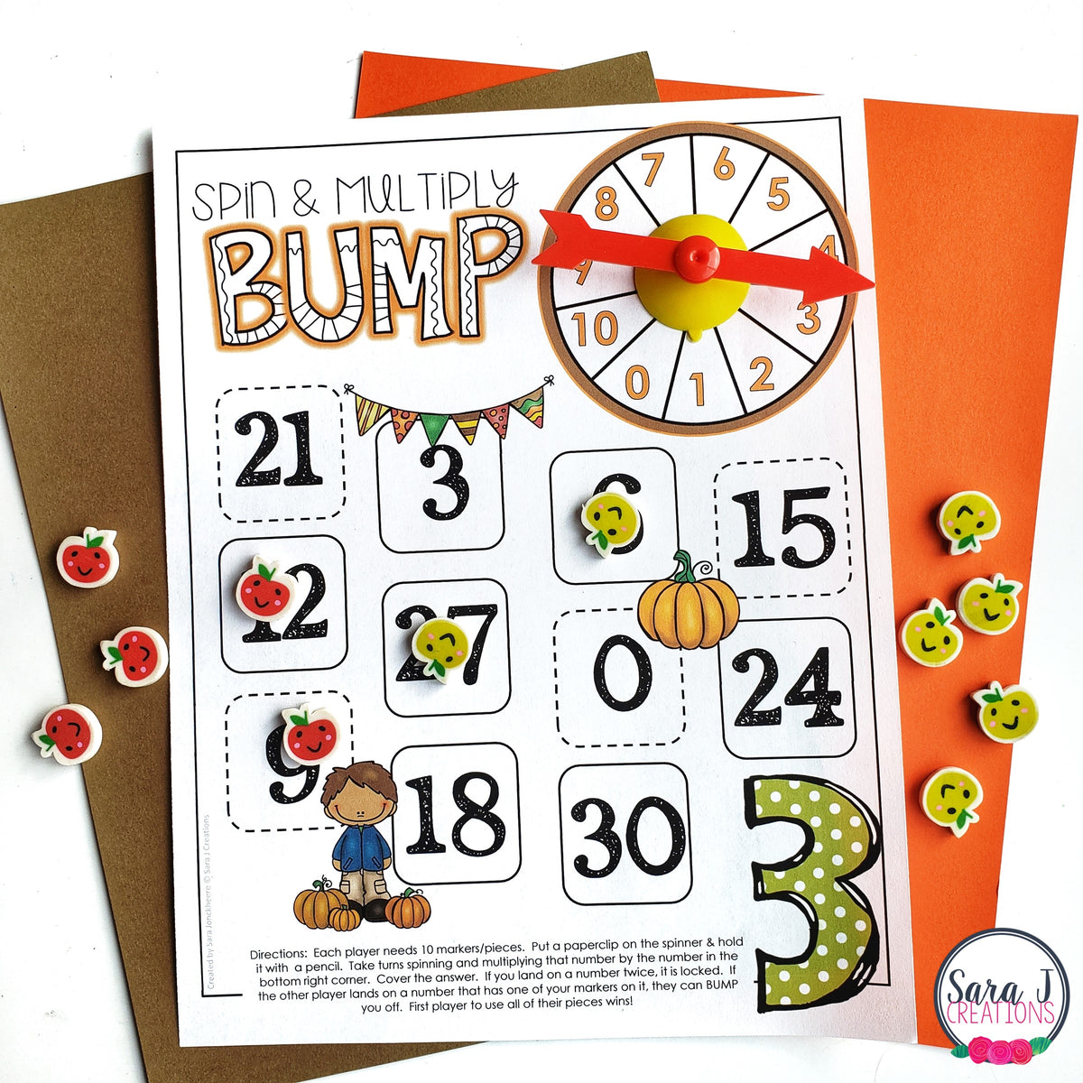 Fall Multiplication BUMP Games – Sara J Creations