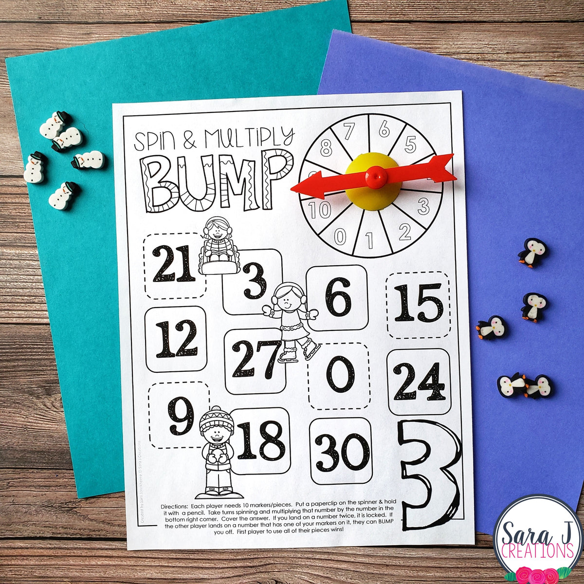 Winter Multiplication Games – Sara J Creations