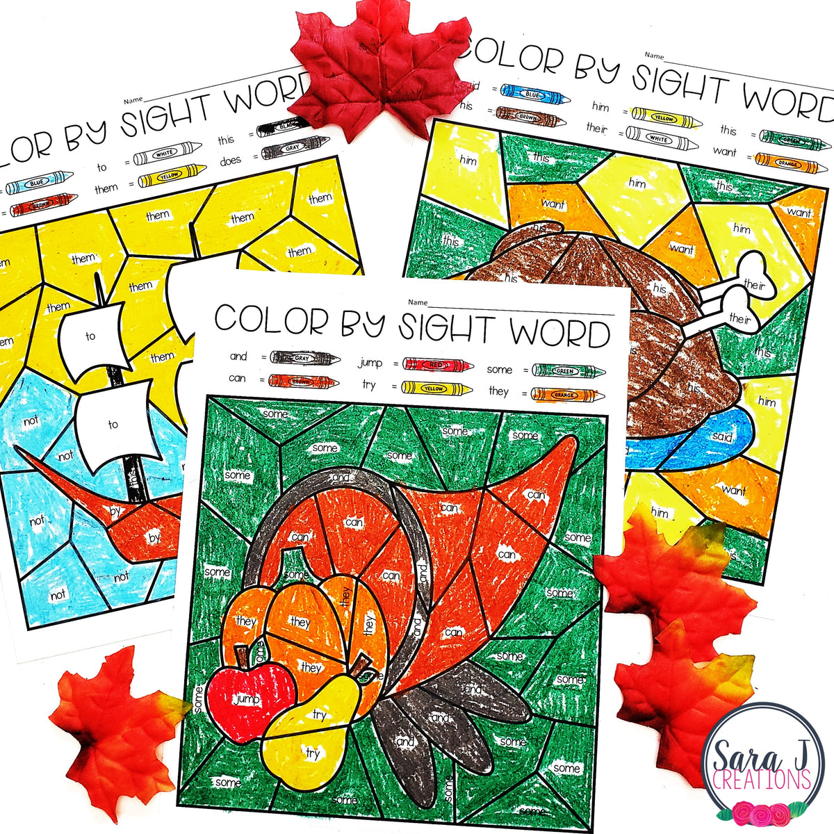 Editable Color by Sight Word - Fall Version – Sara J Creations