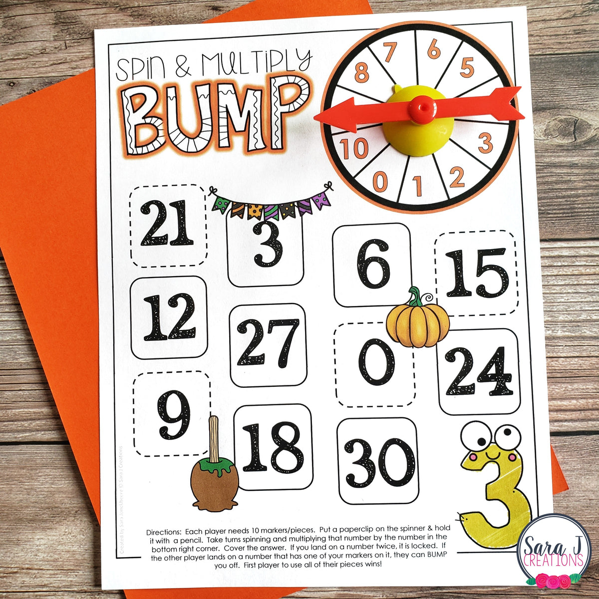 Halloween Multiplication Bump Games – Sara J Creations