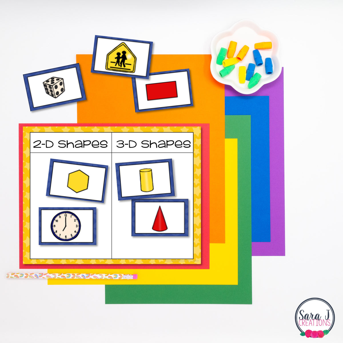 2d and 3d Shapes Math Centers – Sara J Creations