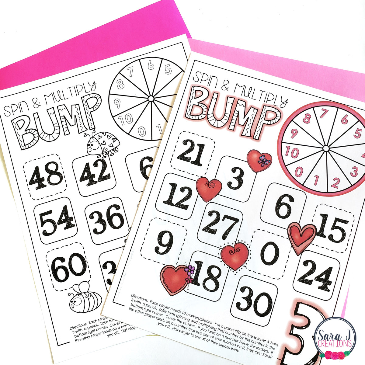 Valentine's Day Multiplication Games – Sara J Creations