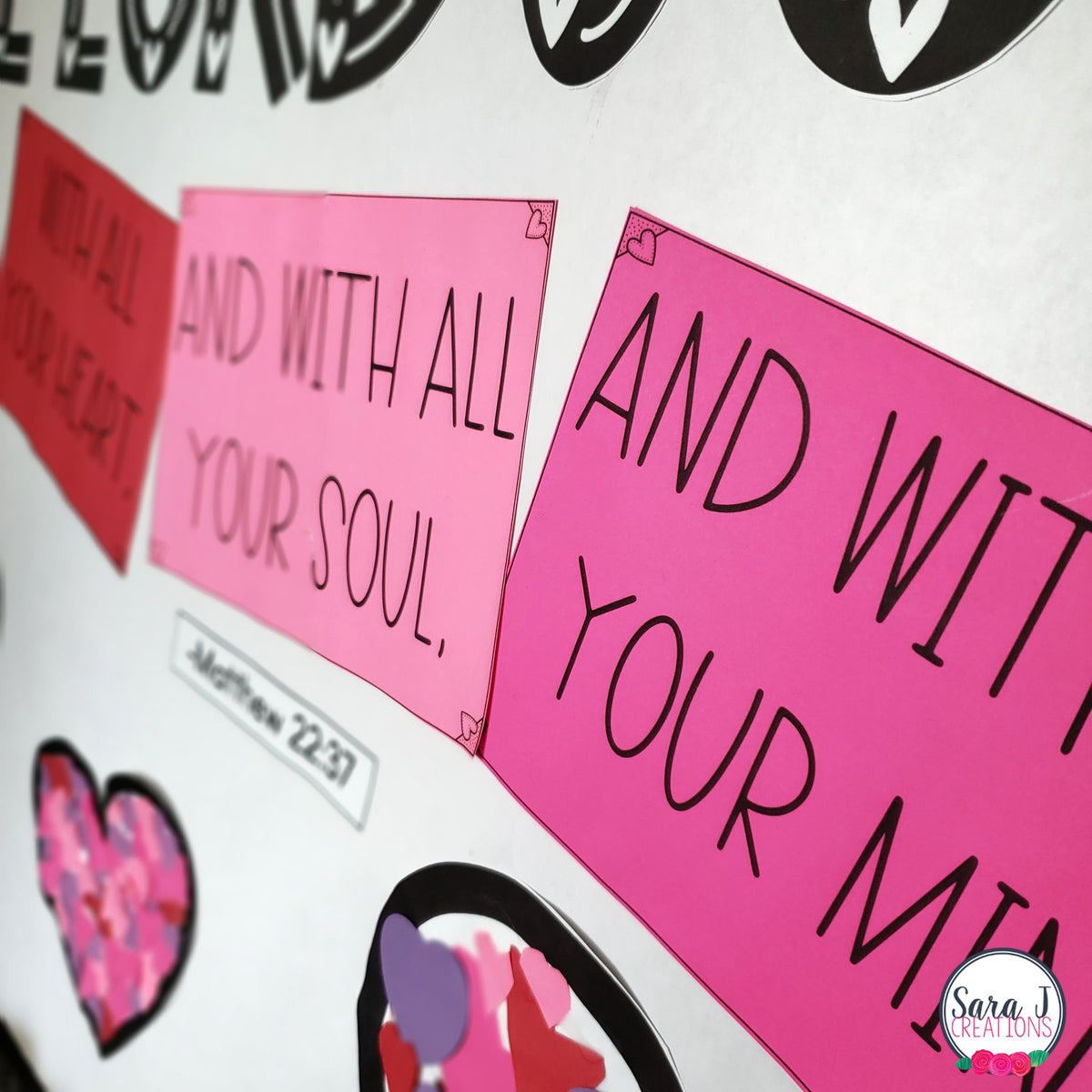 Valentine's Day Catholic Bulletin Board - The Great Commandment – Sara ...