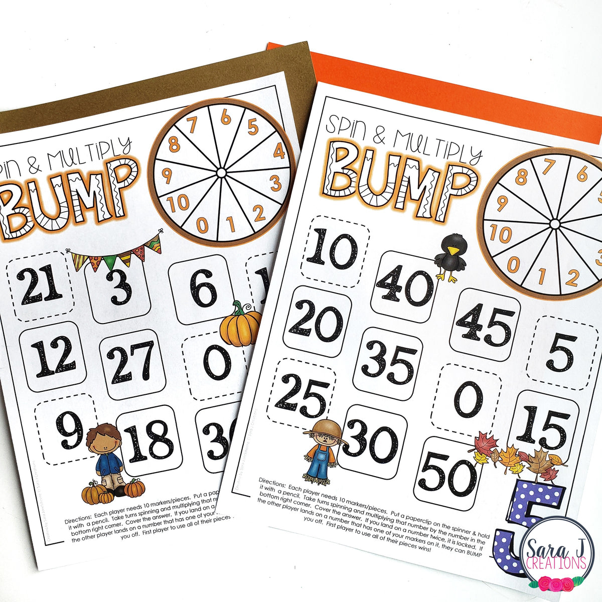 Fall Multiplication BUMP Games – Sara J Creations