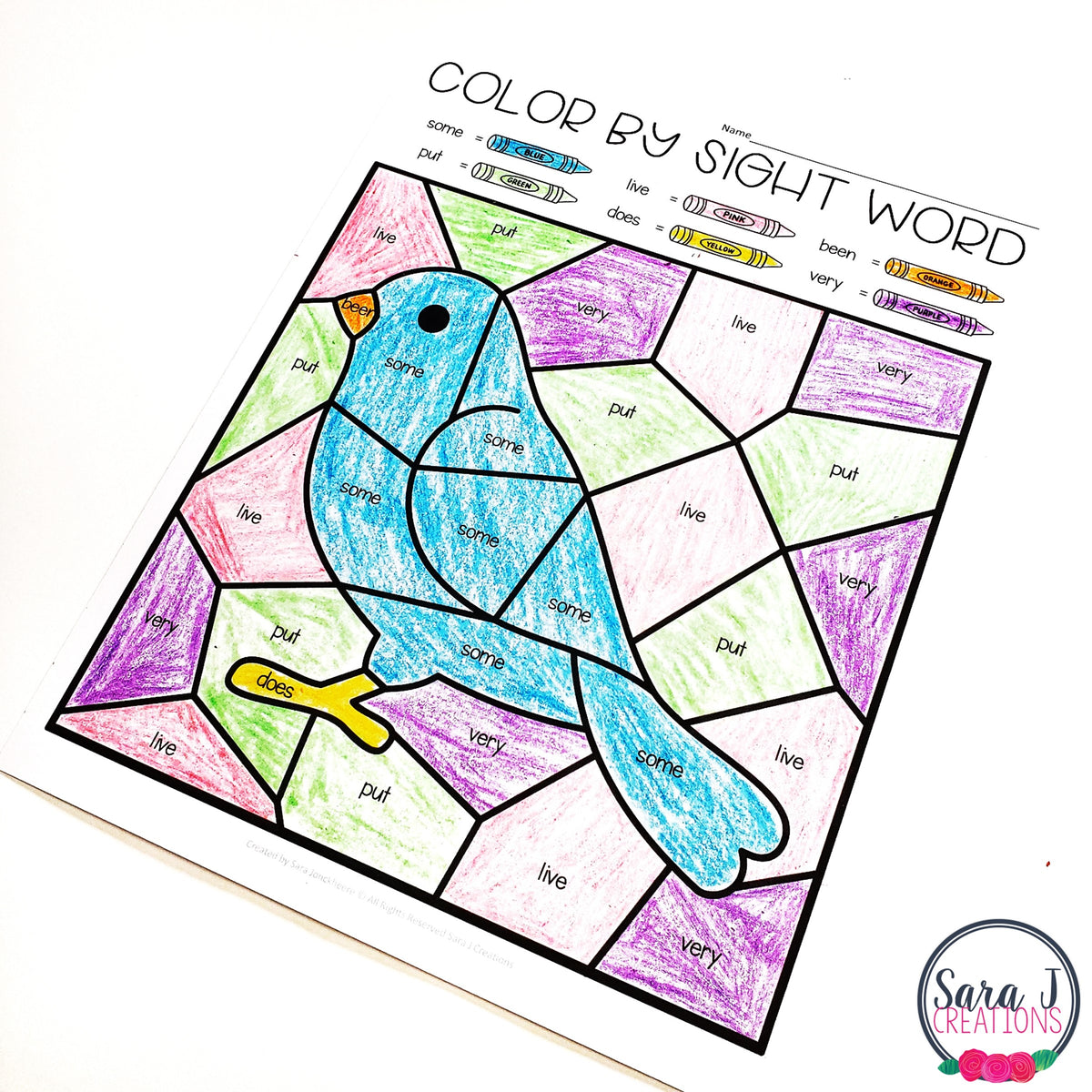 Editable Color by Sight Word - Spring Version – Sara J Creations
