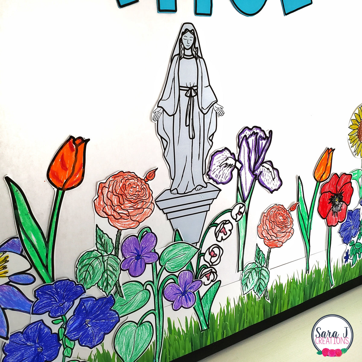Mary Garden Spring Catholic Bulletin Board – Sara J Creations