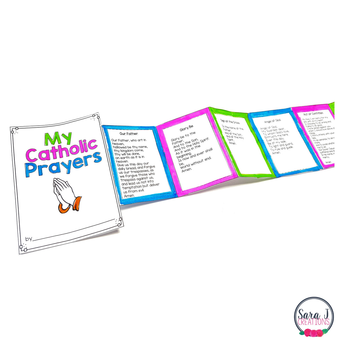 Catholic Prayers Mini Book – Sara J Creations