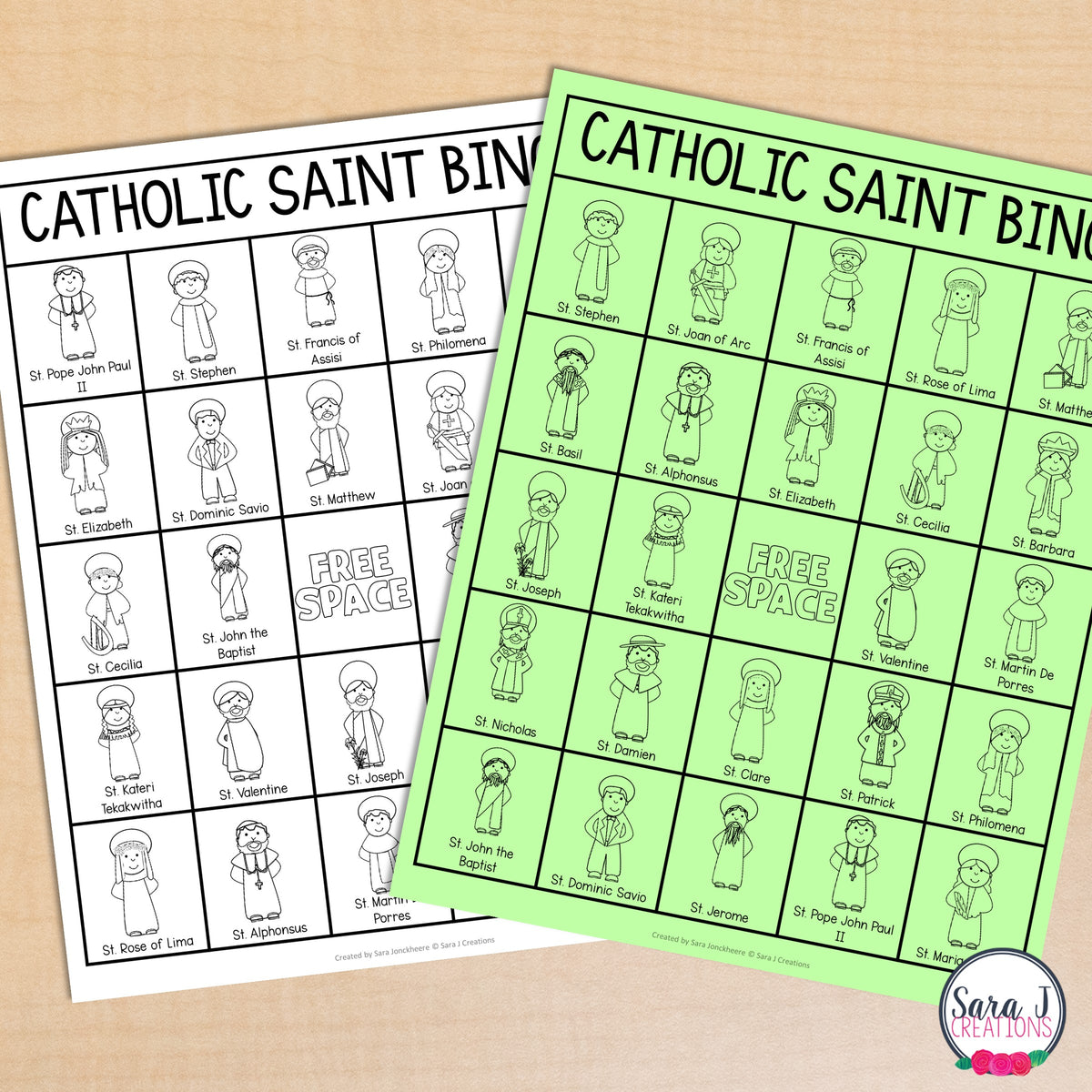 Catholic Saints Bingo – Sara J Creations