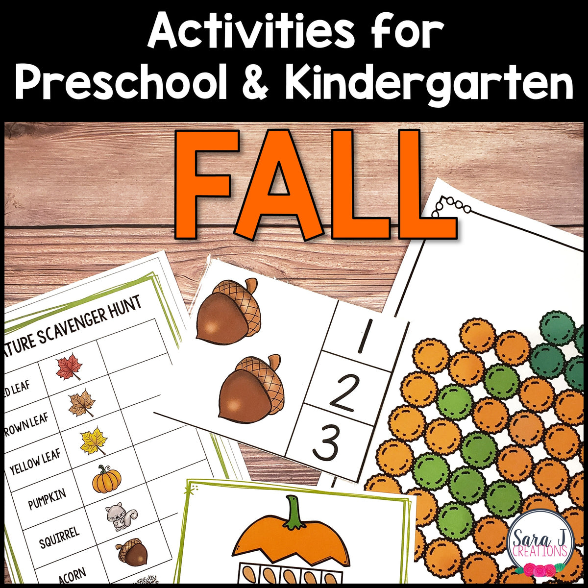 Fall Preschool Kindergarten Activities – Sara J Creations