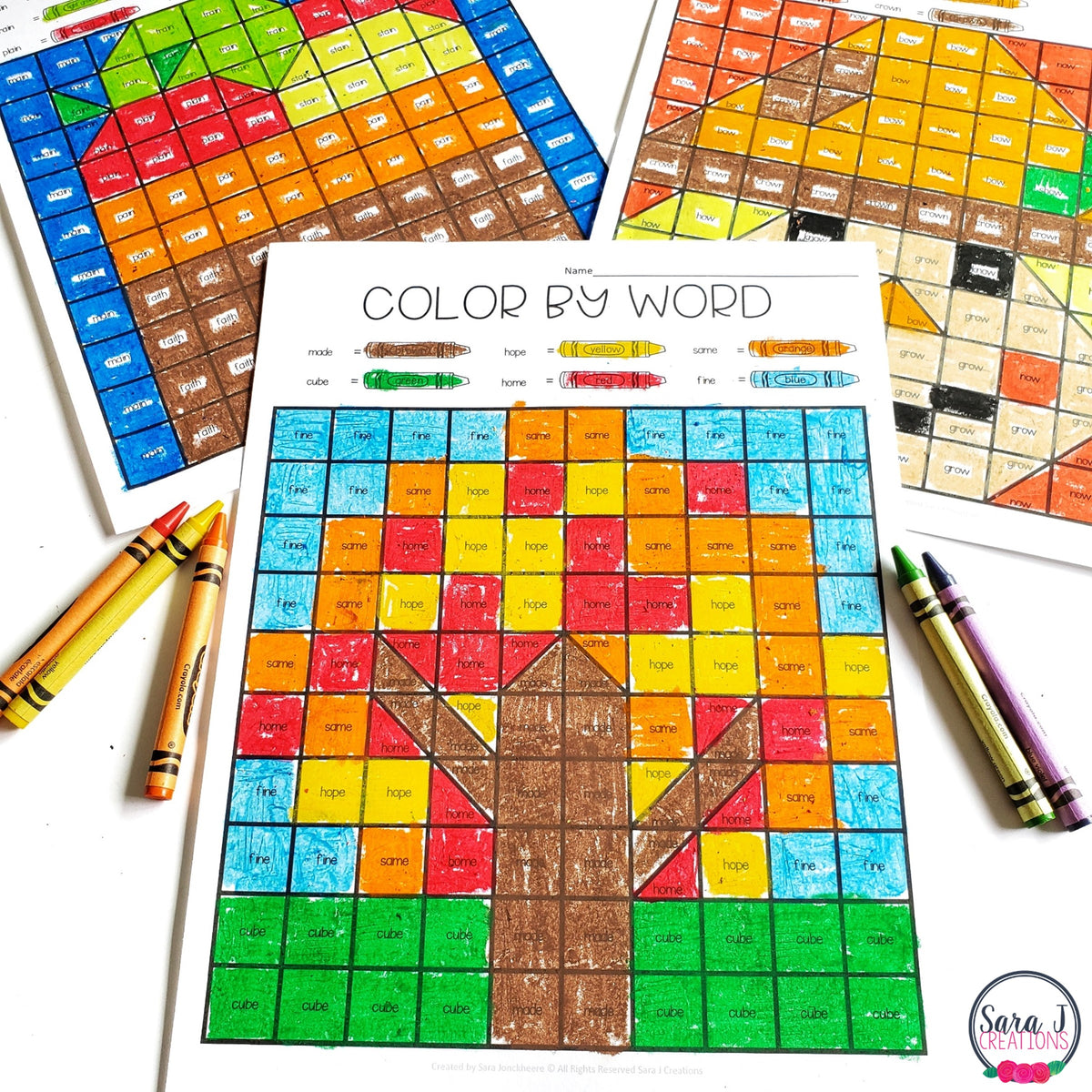 Editable Color by Sight Word Mystery Picture BUNDLE – Sara J Creations