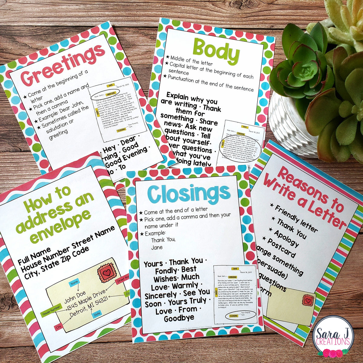 Letter Writing Unit - Friendly Letters – Sara J Creations