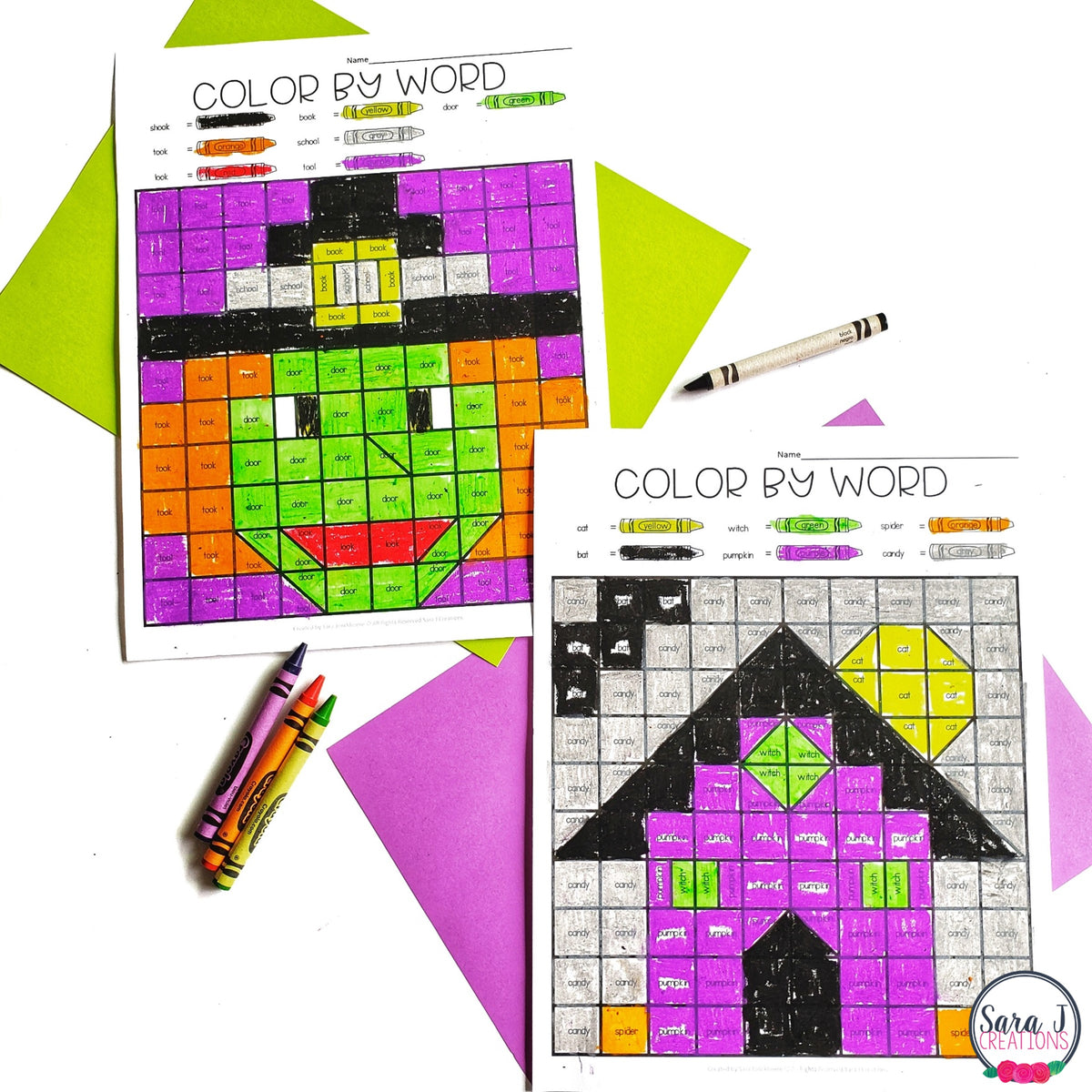 Editable Color by Sight Word Mystery Picture BUNDLE – Sara J Creations