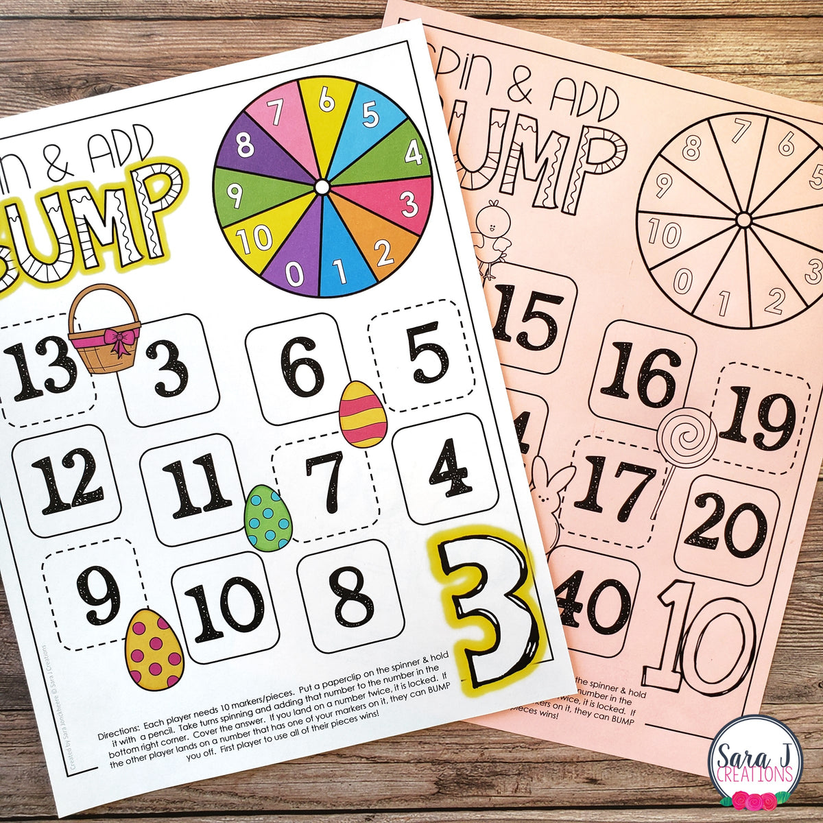 Easter Spring Addition BUMP Games – Sara J Creations