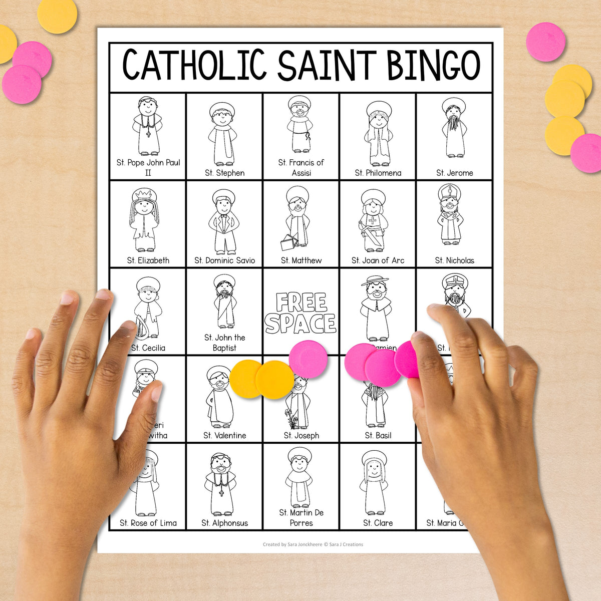 Catholic Saints Bingo Bundle – Sara J Creations
