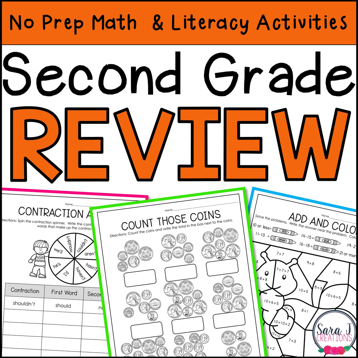 Summer Review Second Grade – Sara J Creations