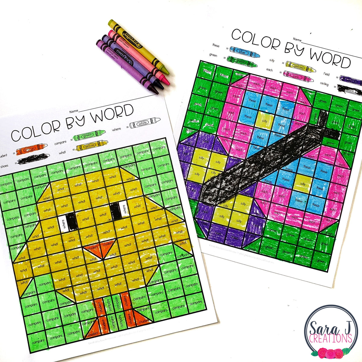 Editable Color by Sight Word Mystery Picture - Spring Version – Sara J ...