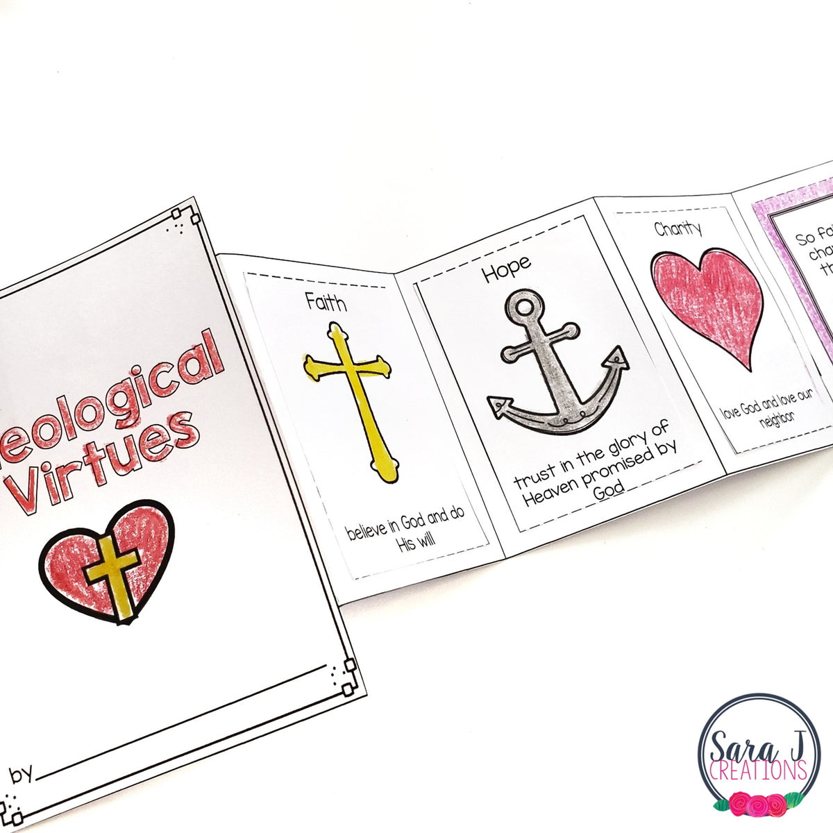 Theological Virtues Mini Book – Sara J Creations