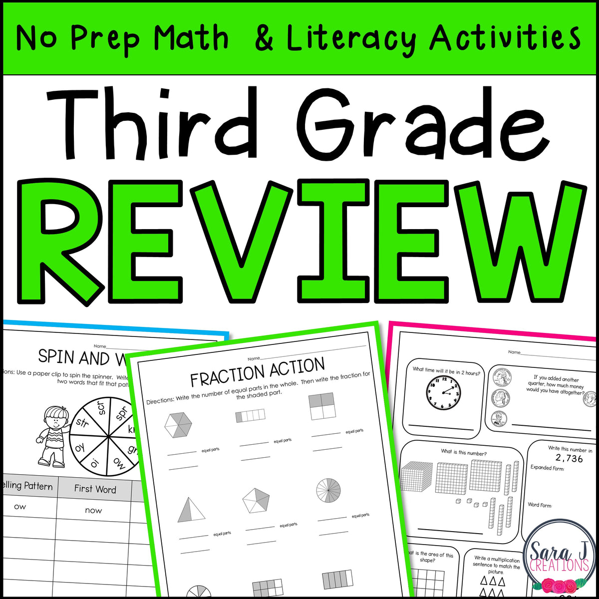 Summer Review Third Grade – Sara J Creations