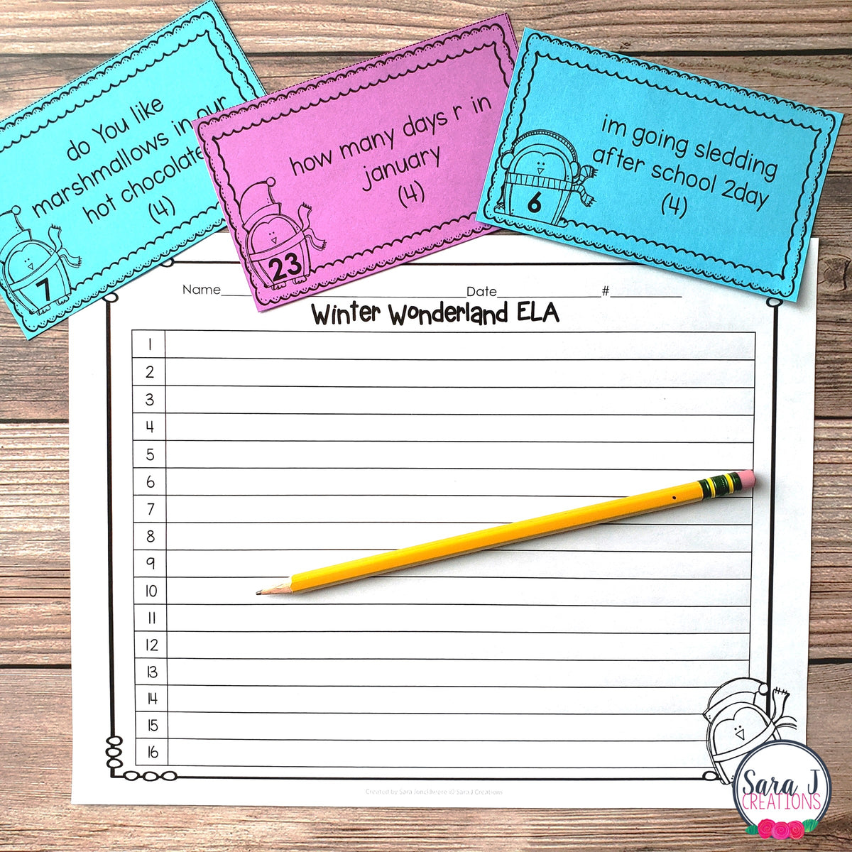 ELA TASK CARDS – Sara J Creations