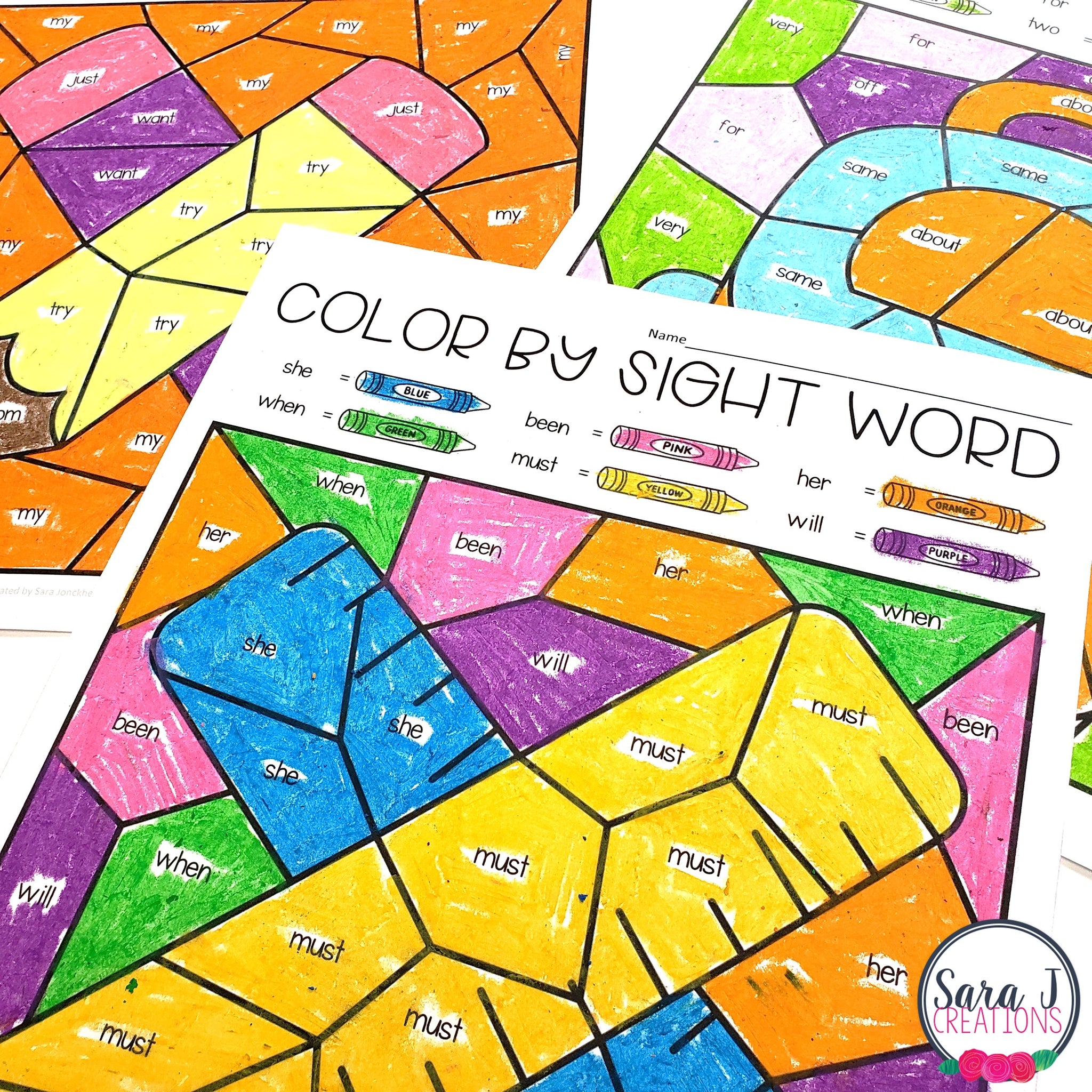 Back to School Coloring Sheets Color by Sight Word Editable Pages ...