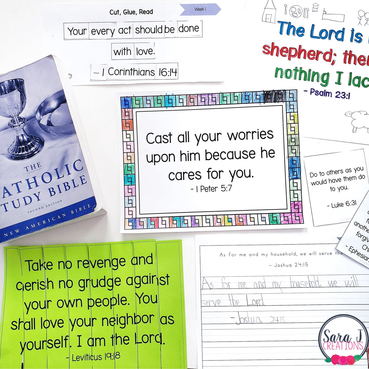 Catholic Bible Verses for the Year Bible Lessons Kids Activities – Sara ...