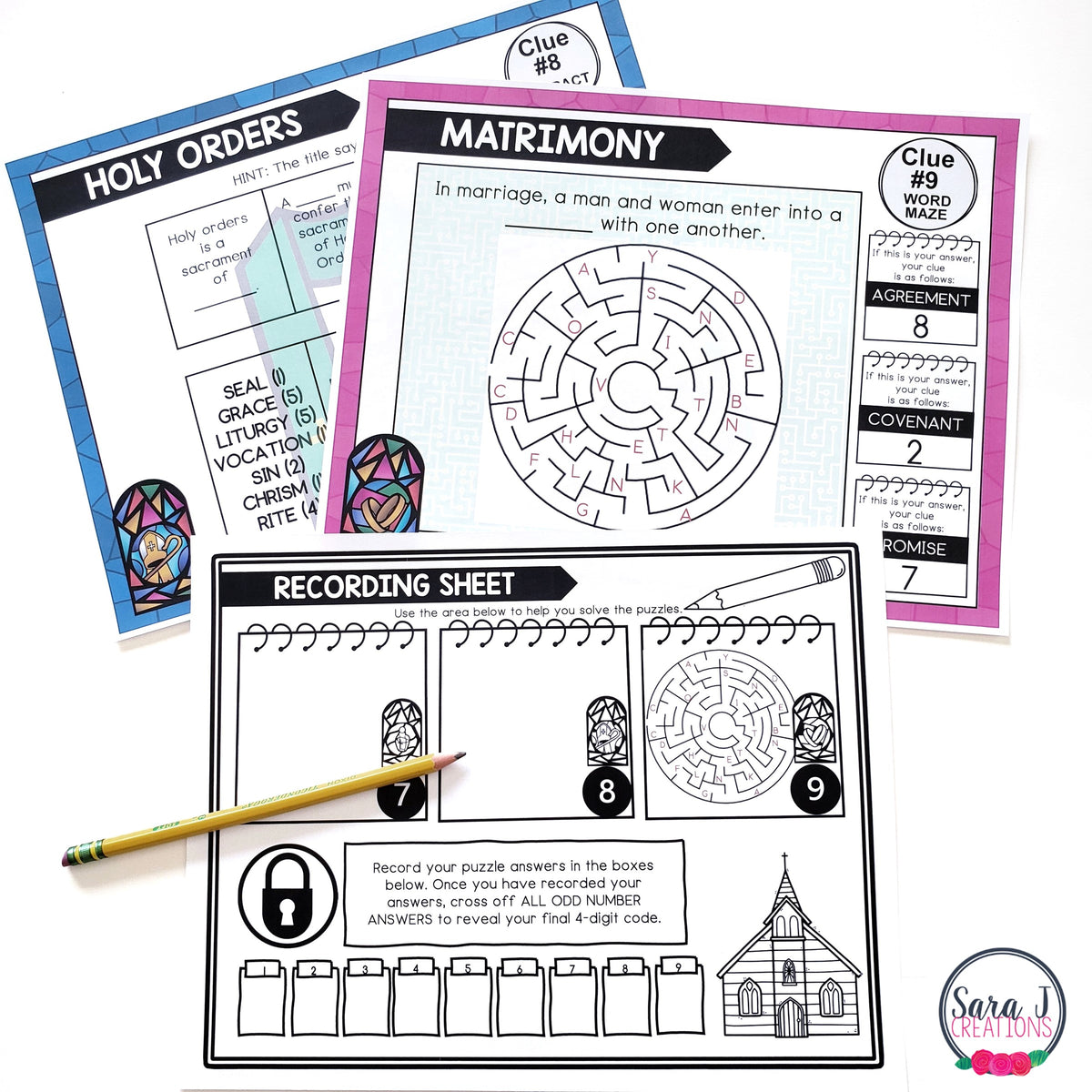 Catholic Escape Room Seven Sacraments – Sara J Creations