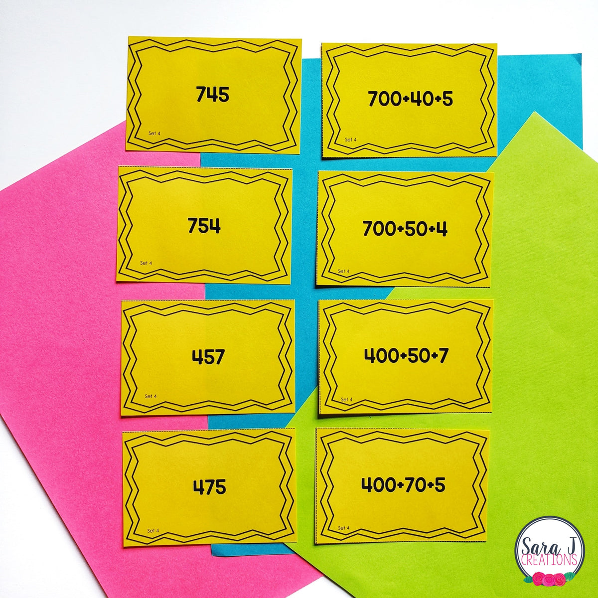 Expanded Form Place Value Matching Cards – Sara J Creations