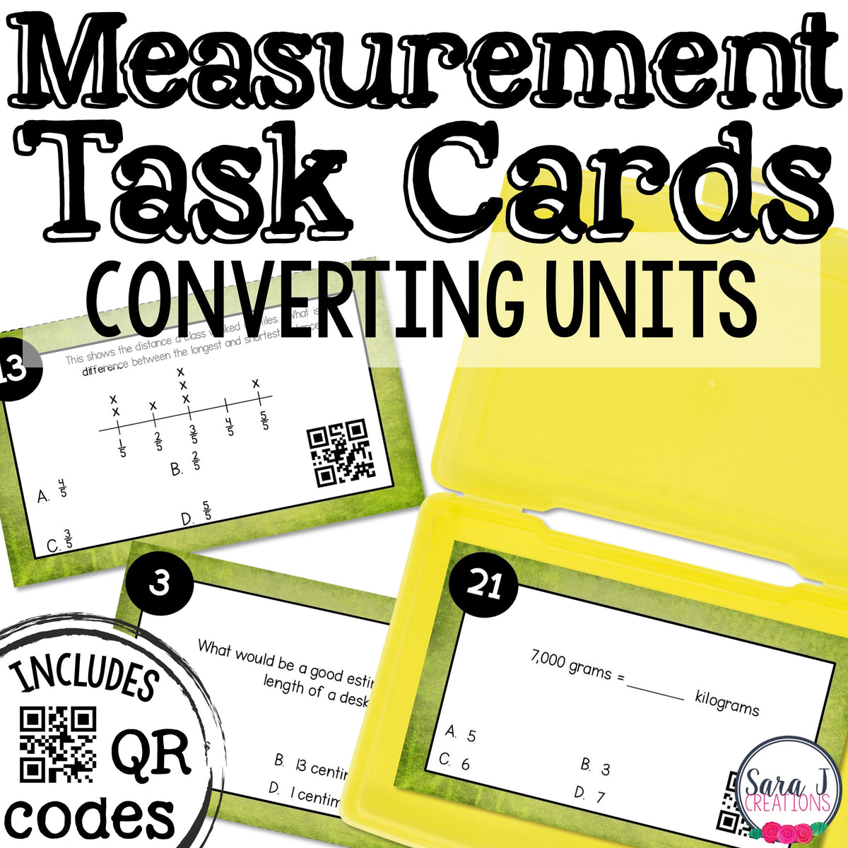 Measurement Conversion Task Cards 4th Grade – Sara J Creations
