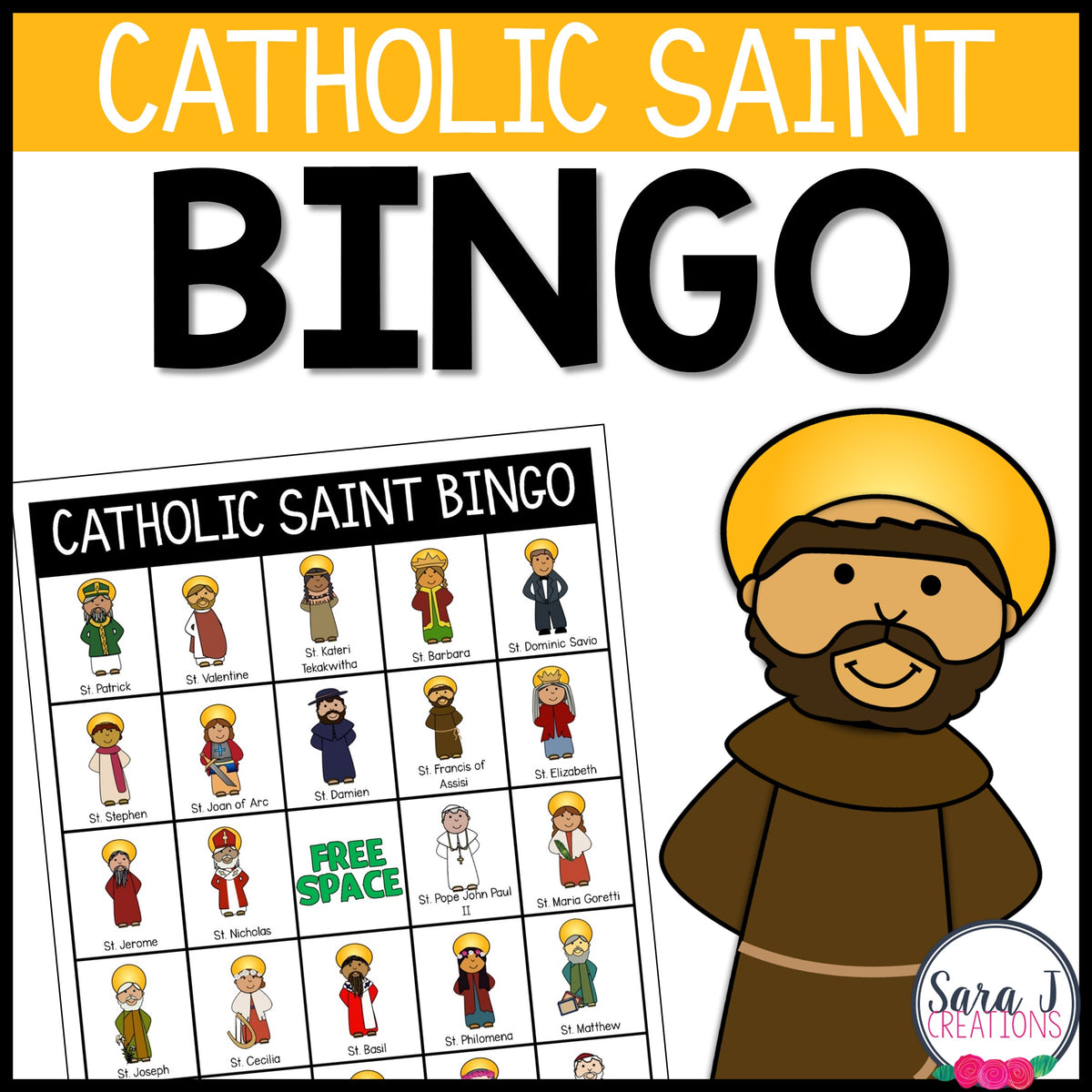 Catholic Saints Bingo – Sara J Creations