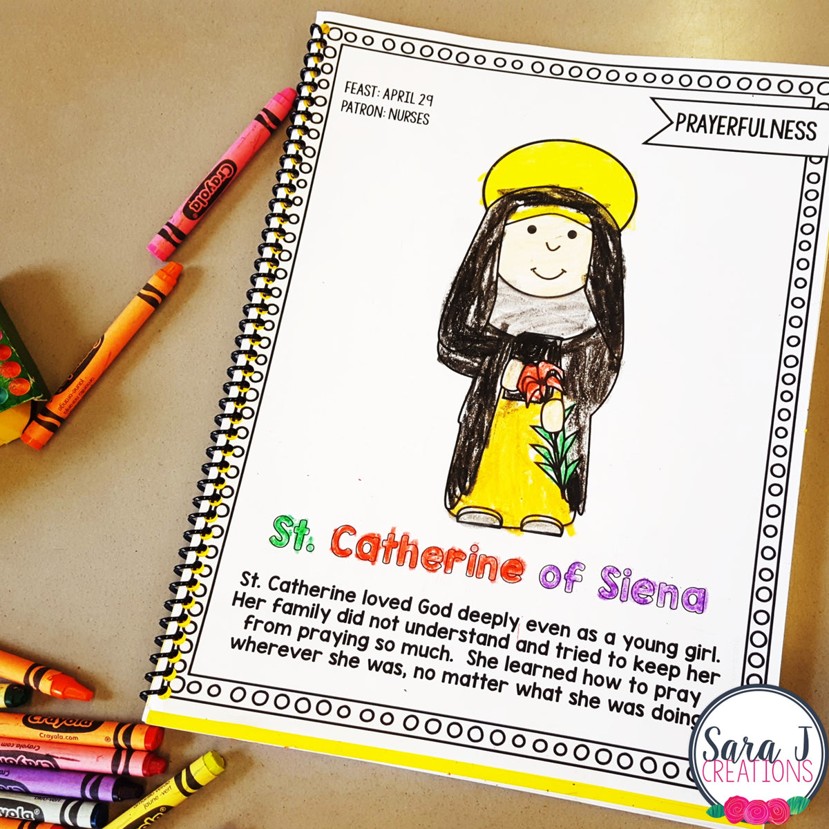 Catholic Saints Coloring Book – Sara J Creations