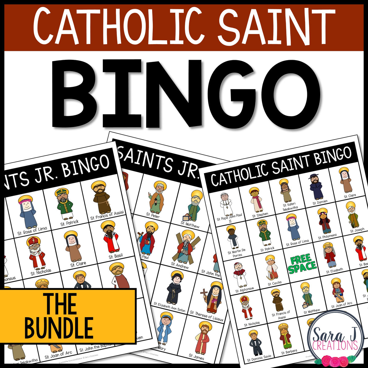 Catholic Saints Bingo Bundle – Sara J Creations