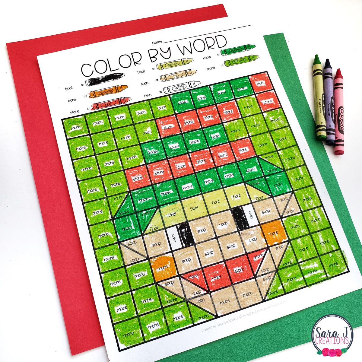 Winter Editable Color by Sight Word Mystery Picture – Sara J Creations