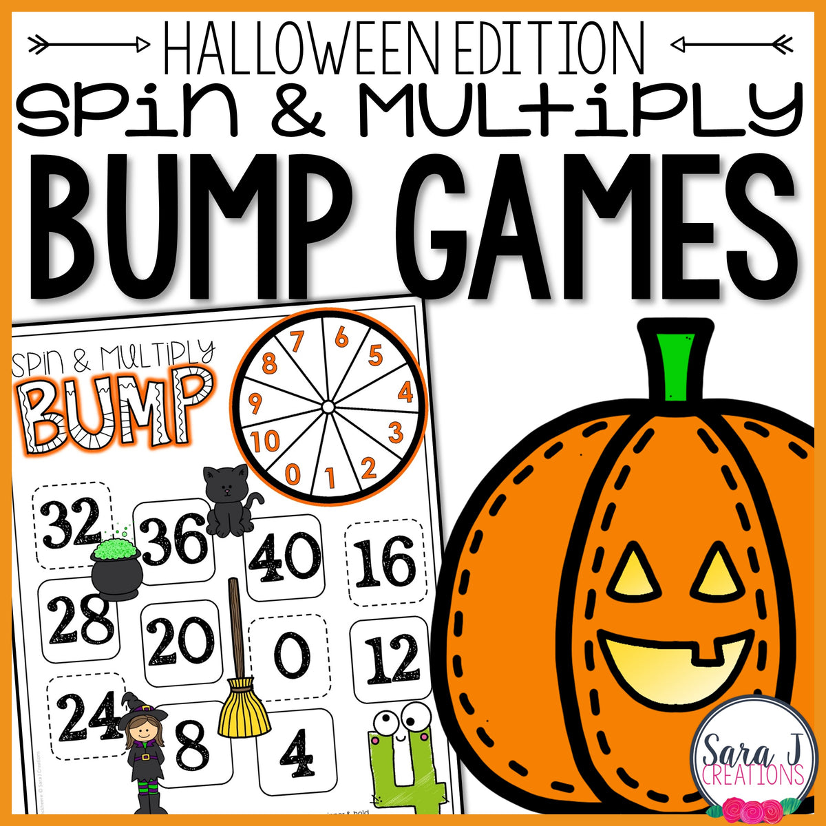 Halloween Multiplication Bump Games – Sara J Creations