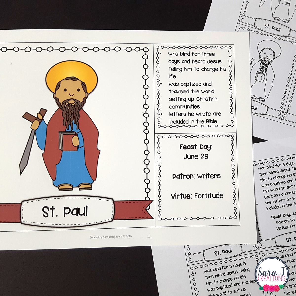 Catholic Saints Interactive Notebook Volume 2 – Sara J Creations